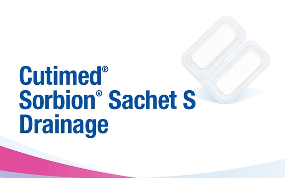 Cutimed Sorbion Sachet S Drainage– Superabsorbent wound dressing.