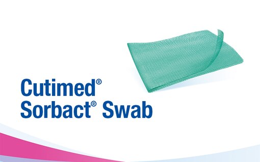 Cutimed® Sorbact® Swab—hydrophobic bacteria binding wound dressing